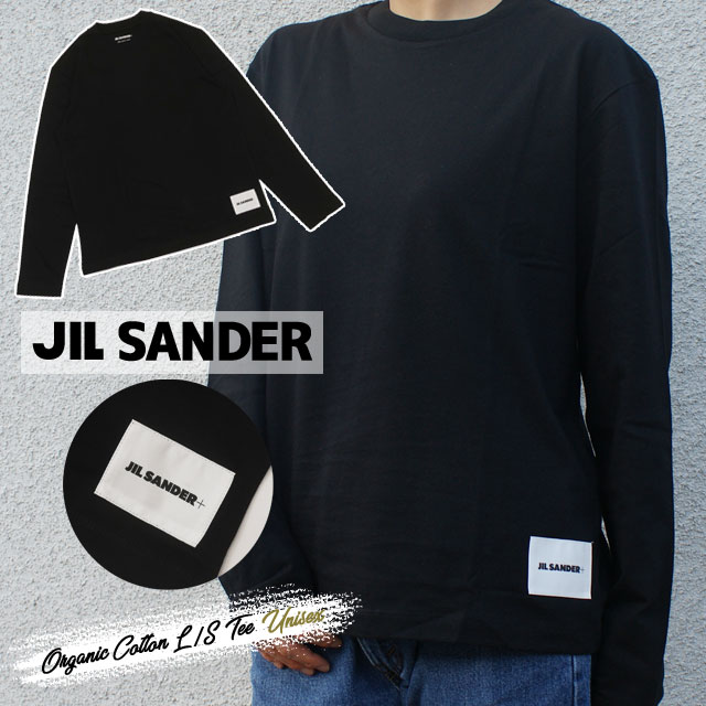 【価格見直しました】 新品 ジルサンダー+ JIL SANDER+ オーガニックコットン 長袖Tシャツ BLACK ブラック 黒 TOPS