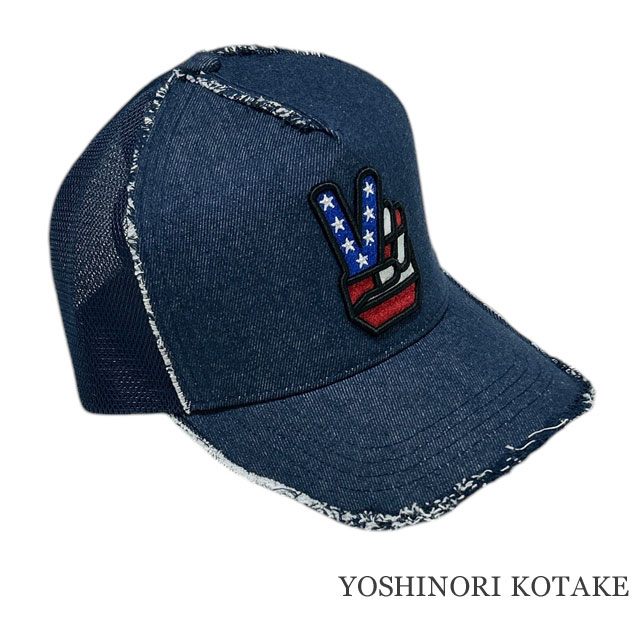 新品 ヨシノリコタケ YOSHINORI KOTAKE PEACE LOGO MESH CAP ロゴ メッシュ キャップ トラッカー ヘッドウェア