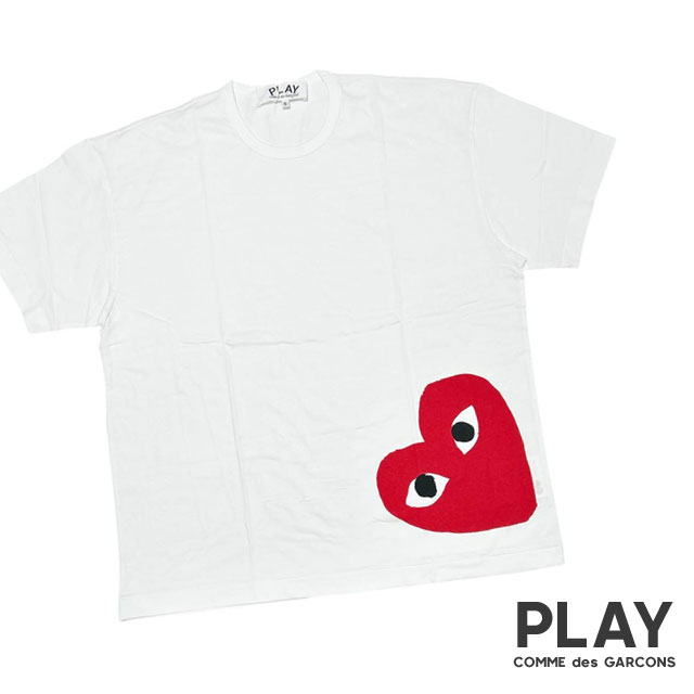 新品 プレイ コムデギャルソン PLAY COMME des GARCONS HEM HEART OVERSIZED TEE オーバーサイズ ビッグシルエット Tシャツ ハート ロゴ 日本製 ギャルソン 入手困難 AX-T349-051 半袖Tシャツ