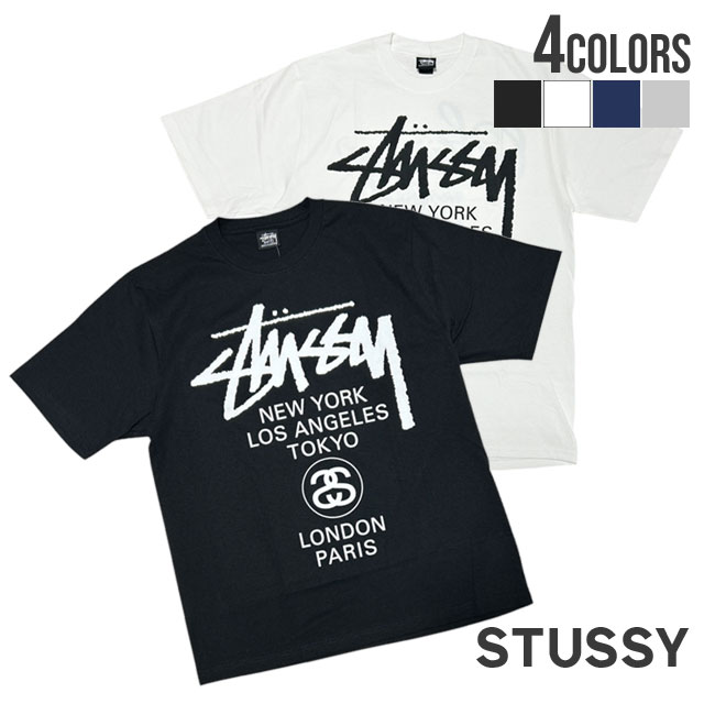 新品 ステューシー STUSSY WORLD TOUR TEE ワールドツアー Tシャツ スケート ストリート ストックロゴ HOLIDAY WORLD TOUR PACK 半袖Tシャツ