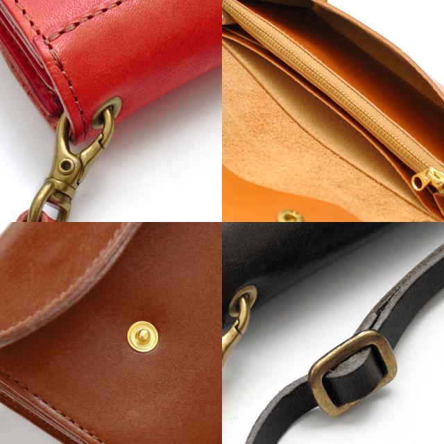 スマホショルダー スマホポーチ 財布付き 財布一体型 栃木レザー 本革