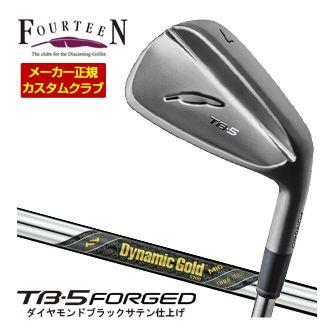 特注カスタムクラブ フォーティーン 2025NEW TB-5 FORGED アイアン ダイヤモンドブラックサテン仕上げ ダイナミックゴールド MID 115 シャフト 単品[＃5、＃6、＃7、＃8、＃9、PW]