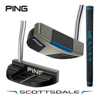 ピン SCOTTSDALE DS72パター PING PP58 ブラック/ブルー ミッドサイズ グリップ装着モデル