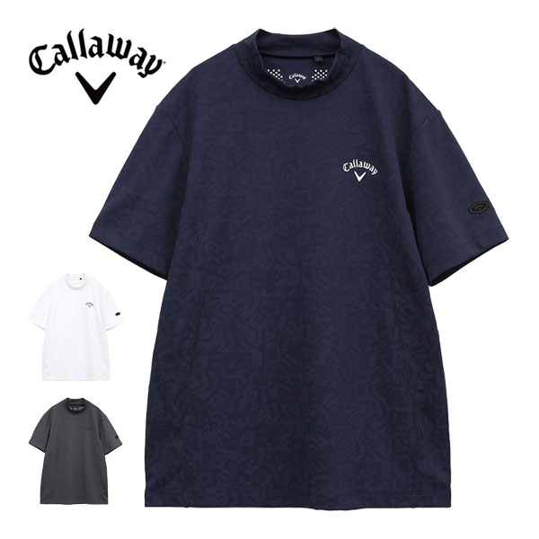 キャロウェイ 幾何学ロゴジャカード モックネック 半袖シャツ ゴルフウェア メンズ 2025年春夏モデル M-3L C25134106