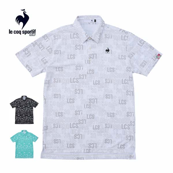ルコックスポルティフ ゴルフ サンスクリーン グラデーションロゴ総柄 半袖 ポロシャツ ウェア メンズ 2025年春夏モデル M-3L LG5SHS18M