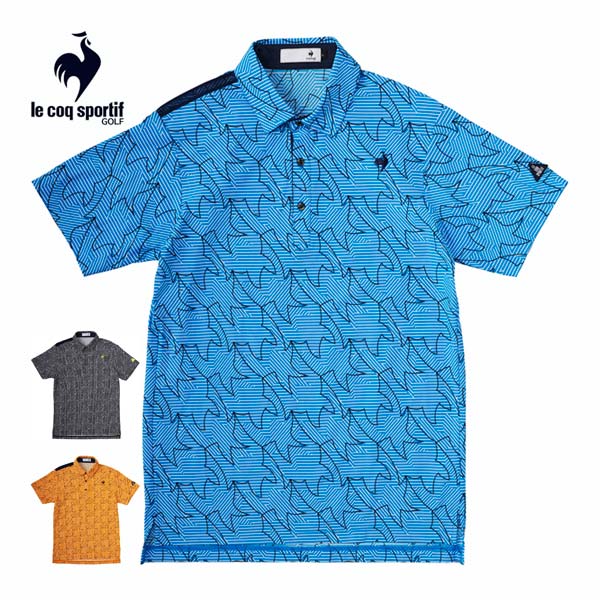 ルコックスポルティフ ゴルフ 千鳥柄 ストライプ 半袖 ポロシャツ ウェア メンズ 2025年春夏モデル M-3L LG5SHS19M