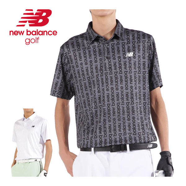 ニューバランス ゴルフ ロゴストライプ柄 半袖 ポロシャツ ウェア メンズ 2025年春夏モデル M-LL 012-5168006