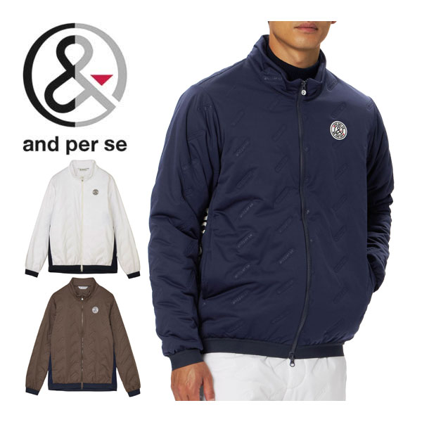 アンパスィ and per se エアジャスター フルジップ 中綿 ブルゾン ゴルフウェア メンズ 2025年秋冬モデル M-3L AMF1115G3