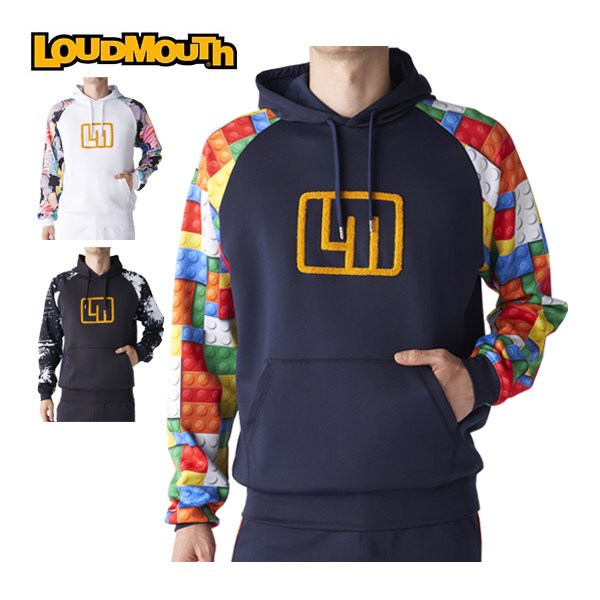 ラウドマウス ゴルフ ダンボールニット サガラ刺繍 プルオーバー フーディ ウェア メンズ 2025年秋冬モデル M-4L 775-400