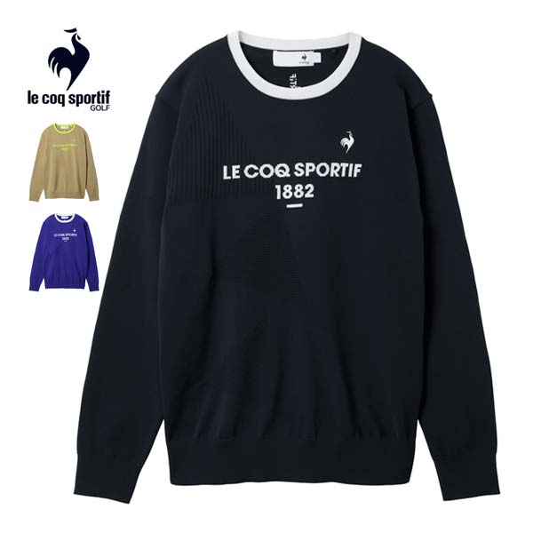 ルコックスポルティフ ゴルフ トライアングル柄 クルーネックセーター ウェア レディース 2025年秋冬モデル S-LL LG5FST00L