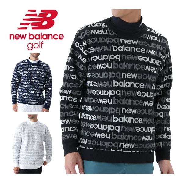 ニューバランス ゴルフ アップサイドダウンロゴボーダー プルオーバー クルーネック ニット ウェア メンズ 2025年秋冬モデル M-LL 012-5270004