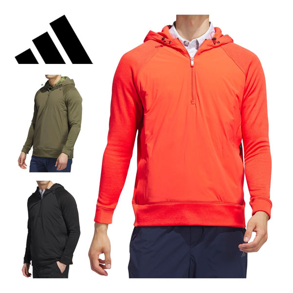 アディダス ゴルフウェア メンズ FROST GUARD パデッドコンビネーション ハーフジップ 長袖フーディー ブルゾン HAD89 2023年秋冬モデル M-XL