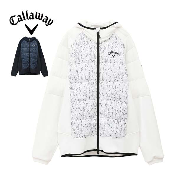 キャロウェイ フェザープリント スターストレッチ＆ダブルニット フルジップ ハイブリッド ブルゾン ゴルフウェア メンズ 2024年秋冬モデル M-3L C24217110
