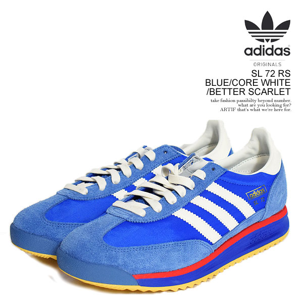 adidas Originals アディダス オリジナルス SL 72 RS BLUE/CORE WHITE/BETTER SCARLET メンズ スニーカー エスエル72 atfacc