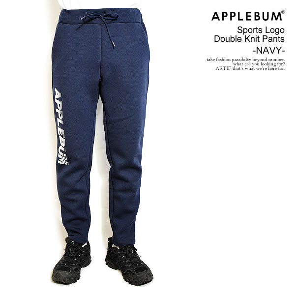 30％OFF SALE セール APPLEBUM アップルバム Sports Logo Double Knit Pants -NAVY- メンズ パンツ ニットパンツ atfpts