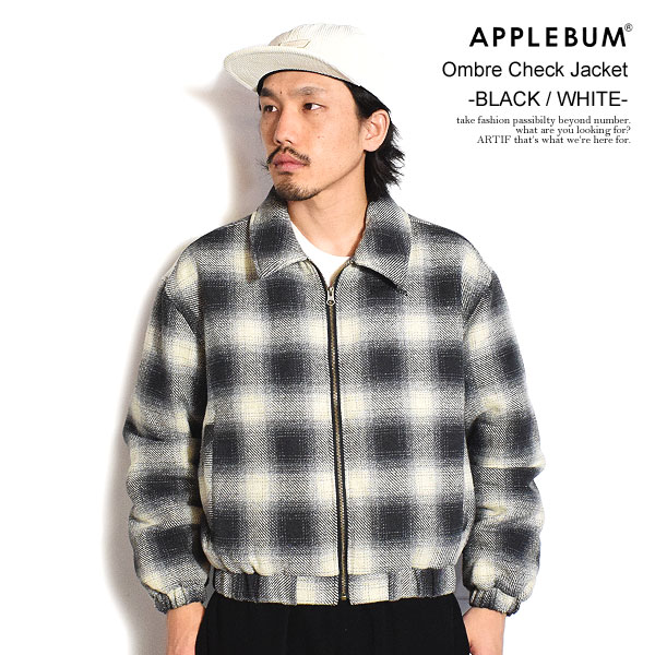 30％OFF SALE セール APPLEBUM アップルバム Ombre Check Jacket -BLACK/WHITE- メンズ ジャケット 中綿ジャケット atfjkt