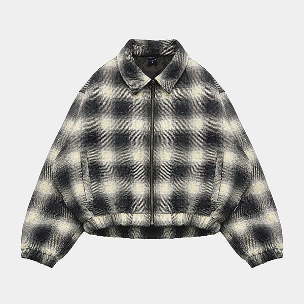 30％OFF SALE セール APPLEBUM アップルバム Ombre Check Jacket -BLACK/WHITE- メンズ ジャケット 中綿ジャケット atfjkt