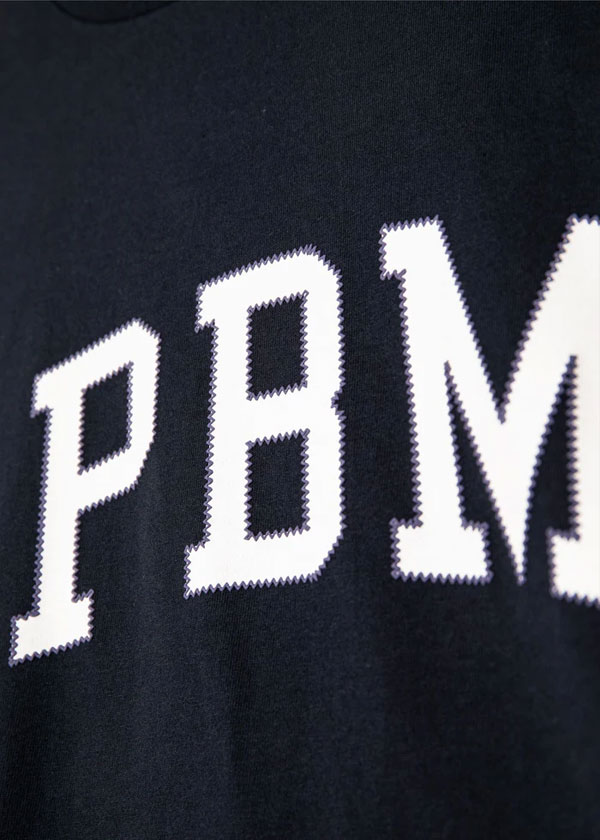 APPLEBUM アップルバム “APBM” L/S T-shirt -NAVY- メンズ Tシャツ 長袖 ロンT ドロップショルダー 送料無料 ストリート atftps