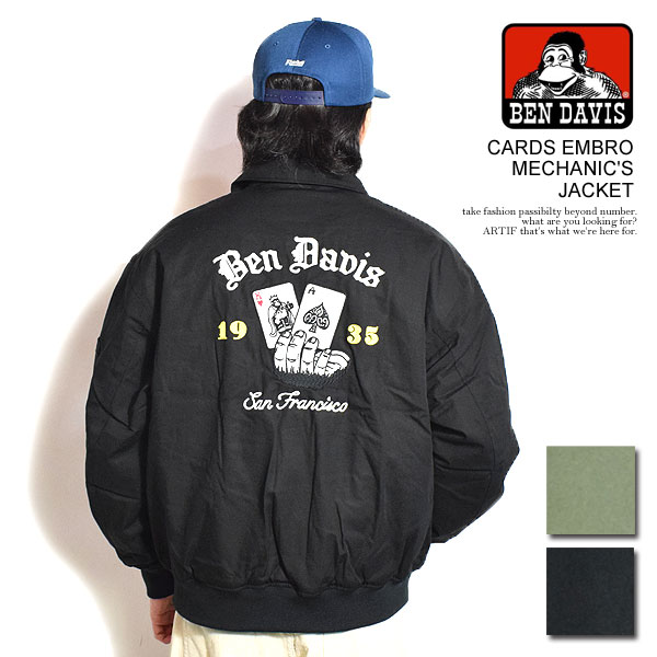 30％OFF SALE セール BEN DAVIS ベンデイビス CARDS EMBRO MECHANIC'S JACKET メンズ ジャケット ワークジャケット atfjkt