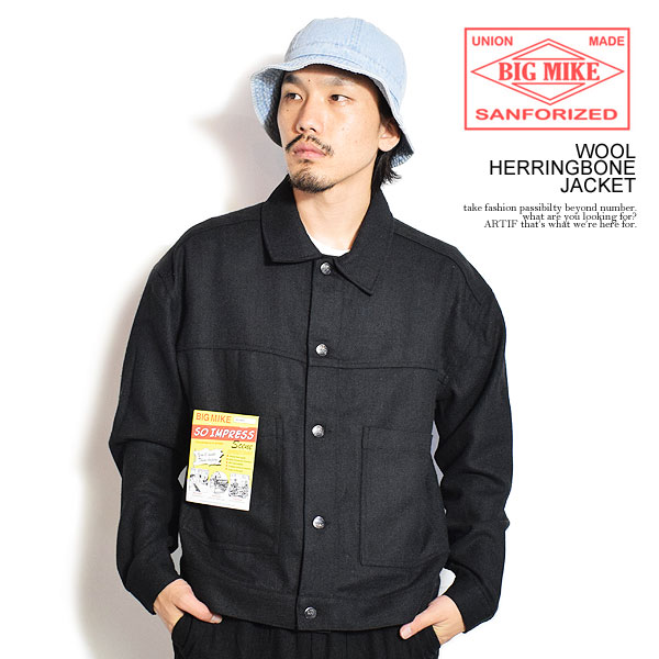 BIG MIKE ビッグマイク WOOL HERRINGBONE JACKET メンズ ジャケット ヘリンボーンジャケット atfjkt