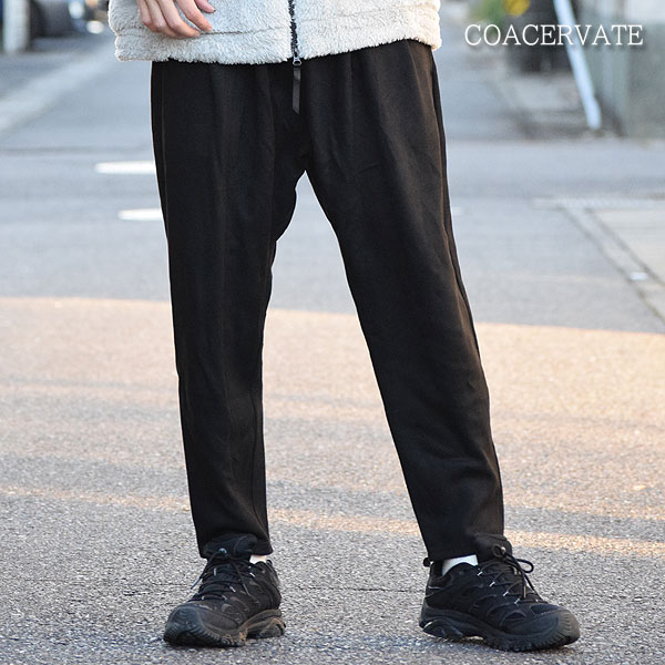 COACERVATE コアセルベート FAKE SUEDE PONTI PANTS メンズ パンツ テーパードパンツ フェイクスエード atfpts