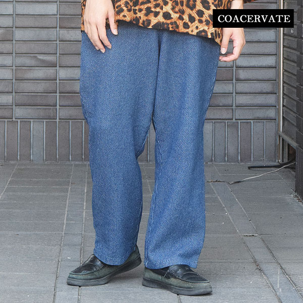 COACERVATE コアセルベート WIDE STRAIGHT JACQUARD DENIM PANTS メンズ パンツ デニムパンツ ストレートパンツ atfpts