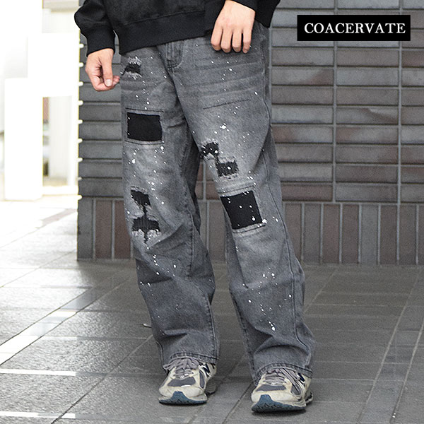 COACERVATE コアセルベート WIDE STRAIGHT DAMAGE DENIM PANTS メンズ パンツ デニムパンツ ストレートパンツ atfpts