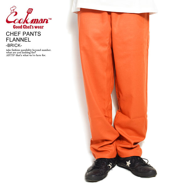 COOKMAN クックマン CHEF PANTS FLANNEL -BRICK- メンズ パンツ シェフパンツ イージーパンツ ストリート atfpts