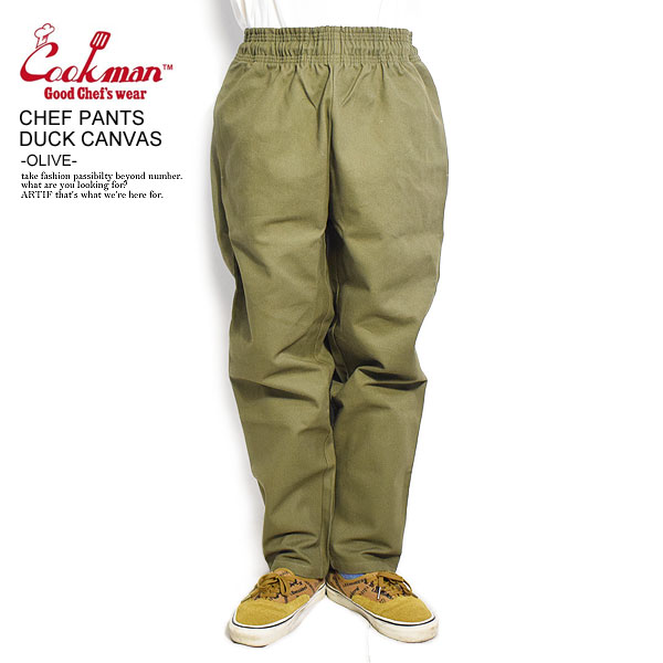 COOKMAN クックマン CHEF PANTS DUCK CANVAS -OLIVE- メンズ パンツ シェフパンツ イージーパンツ ストリート atfpts