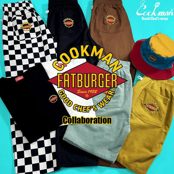 COOKMAN クックマン Chef Pants Semiwide FATBURGER Black -BLACK- メンズ パンツ シェフパンツ セミワイド FATBURGER atfpts