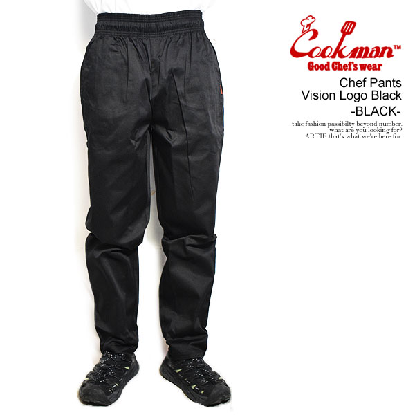 COOKMAN クックマン Chef Pants Vision Logo Black -BLACK- メンズ パンツ シェフパンツ イージーパンツ コラボ ストリート atfpts