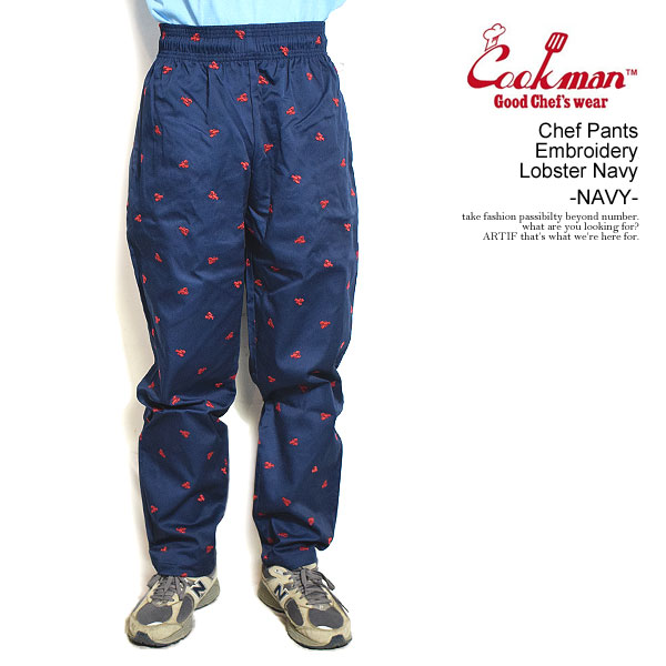 COOKMAN クックマン Chef Pants Embroidery Lobster Navy -NAVY- メンズ パンツ シェフパンツ イージーパンツ ストリート atfpts