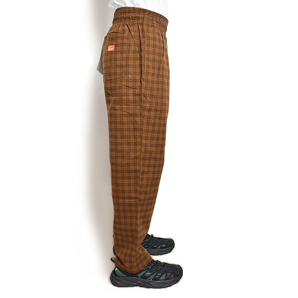 COOKMAN クックマン Chef Pants Semiwide Light Tweed Scottish Tartan Brown -DARK BROWN- メンズ パンツ シェフパンツ atfpts