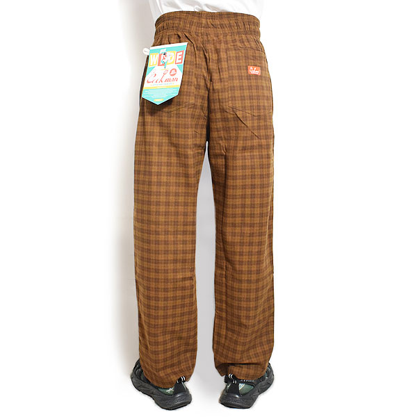 COOKMAN クックマン Chef Pants Semiwide Light Tweed Scottish Tartan Brown -DARK BROWN- メンズ パンツ シェフパンツ atfpts