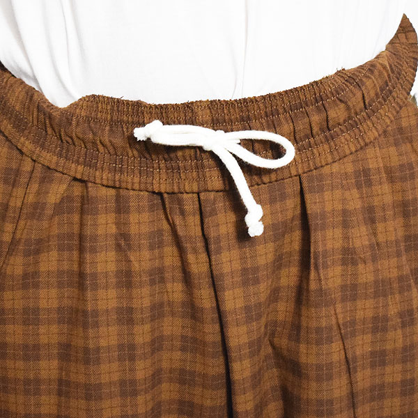 COOKMAN クックマン Chef Pants Semiwide Light Tweed Scottish Tartan Brown -DARK BROWN- メンズ パンツ シェフパンツ atfpts