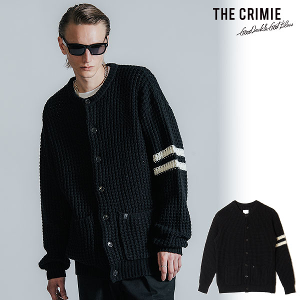2025 秋冬 先行予約 11月下旬〜12月上旬入荷予定 CRIMIE クライミー BIG WAFFLE BORDER KNIT CARDIGAN キャンセル不可 atftps