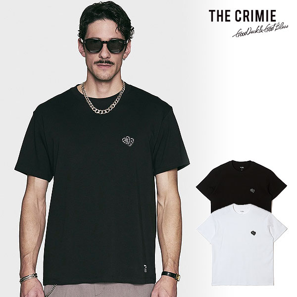CRIMIE クライミー TWO HEART WAPPEN T SHIRT メンズ Tシャツ 半袖 ワッペン ワンポイント 送料無料 ストリート atftps