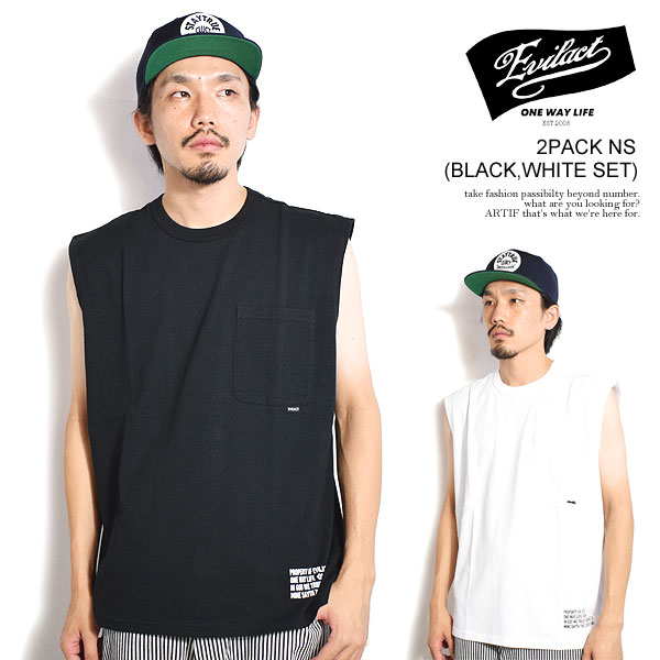 EVILACT イーブルアクト 2PACK NS メンズ Tシャツ ノースリーブ パックTシャツ 2枚入り atftps