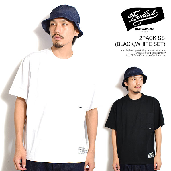EVILACT イーブルアクト 2PACK SS メンズ Tシャツ 半袖 パックTシャツ 2枚入り 送料無料 ストリート atftps