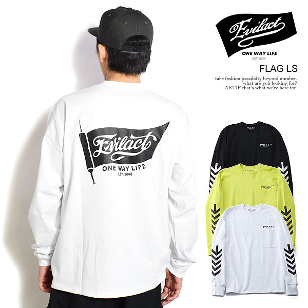 EVILACT イーブルアクト FLAG LS メンズ Tシャツ 長袖 ロンT バイカー 送料無料 ストリート atftps