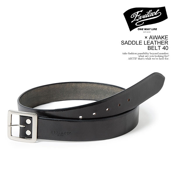 EVILACT イーブルアクト EVILACT × AWAKE SADDLE LEATHER BELT 40 メンズ ベルト レザーベルト サドルレザー 送料無料 atfacc