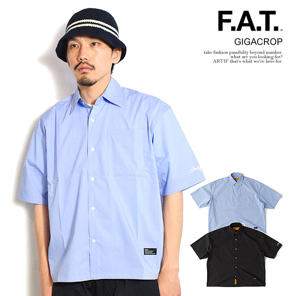 FAT エフエーティー GIGACROP メンズ シャツ 半袖シャツ タイプライター ビッグシルエット 無地シャツ 送料無料 atftps