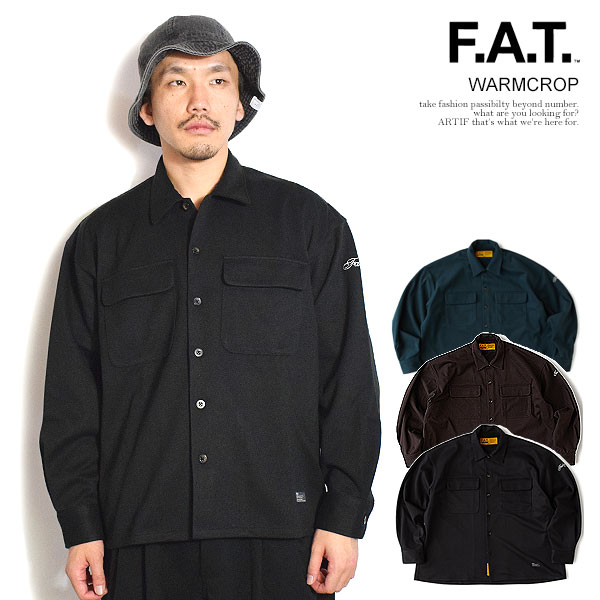 FAT エフエーティー WARMCROP メンズ シャツ 長袖 ジャージシャツ ビッグシルエット シャツジャケット 送料無料 ストリート atftps