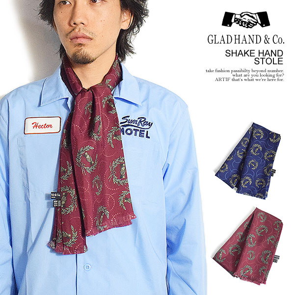 GLAD HAND グラッドハンド SHAKE HAND - STOLE メンズ ストール スカーフ 総柄 送料無料 ストリート atfacc