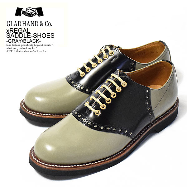 GLAD HAND×REGAL グラッドハンド×リーガル SADDLE-SHOES -GRAY/BLACK- メンズ サドルシューズ ストリート 送料無料 gladhand atfacc