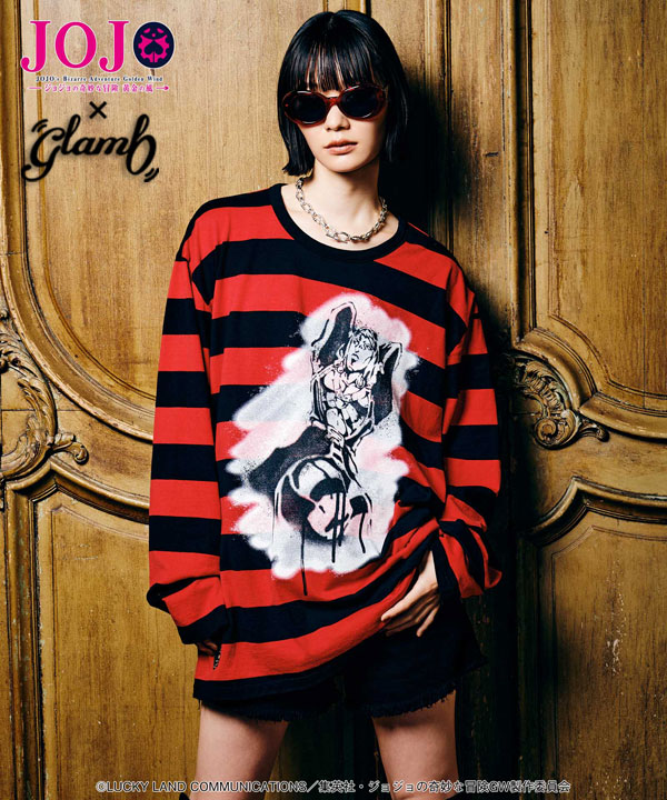 glamb×ジョジョの奇妙な冒険 黄金の風 glamb グラム Risotto Nero Border Cutsew