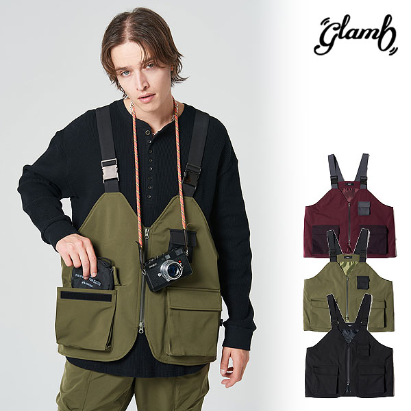 glamb×CHANCE IS ONCE 2 先行予約 2月下旬〜3月上旬入荷予定 glamb グラム JW Camera Addict Vest ベスト atftps