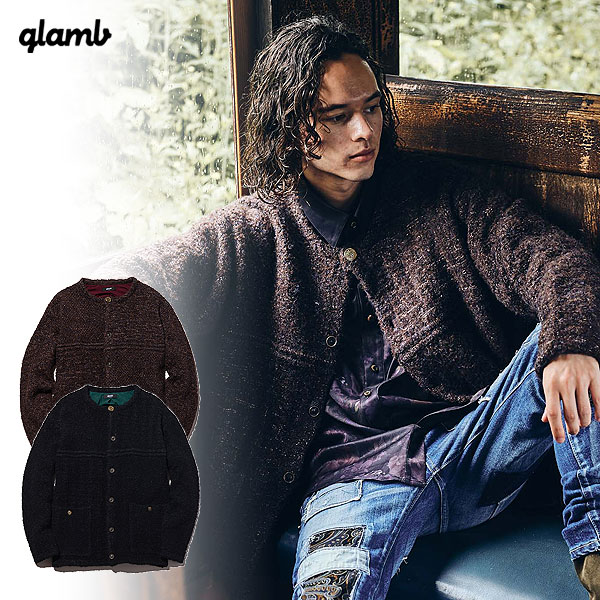 40％OFF SALE セール glamb グラム No Collar Knit JKT ノーカラーニットジャケット 送料無料 atfjkt