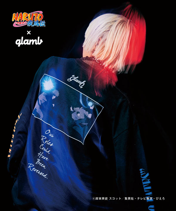 glamb×NARUTO glamb グラム Naruto vs Sasuke Long Sleeves T メンズ Tシャツ コラボ atftps