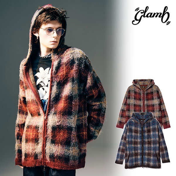 2025 冬 先行予約 12月下旬〜1月上旬入荷予定 glamb グラム Check Knit Hoodie パーカー 送料無料 キャンセル不可 atftps